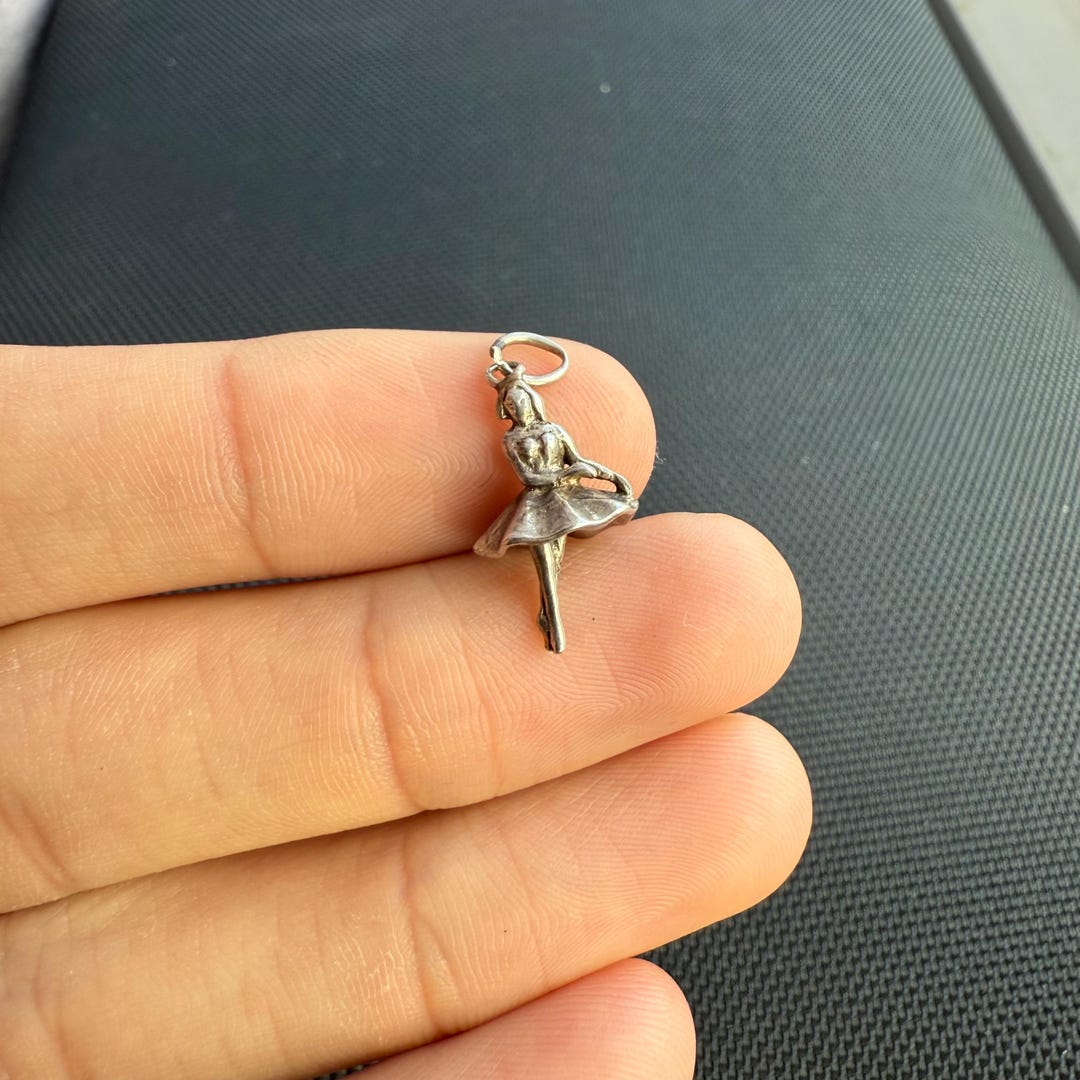 Sterling Silver Ballet Dancer Charm - Etsy