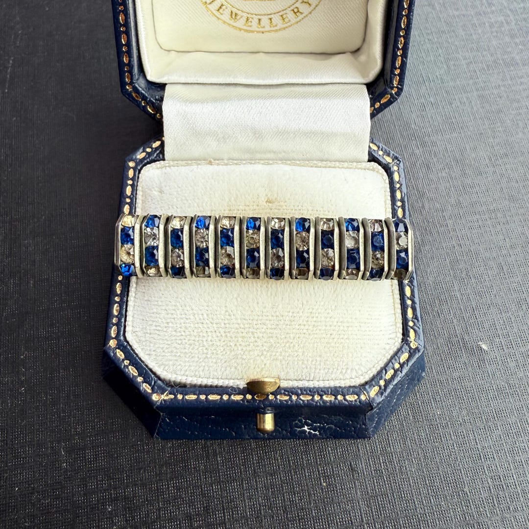 Art Deco Silver and Paste Bar Brooch, D.R.G.M Schreiber & Hill - Etsy