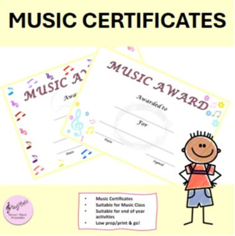 Music Certificates - Etsy