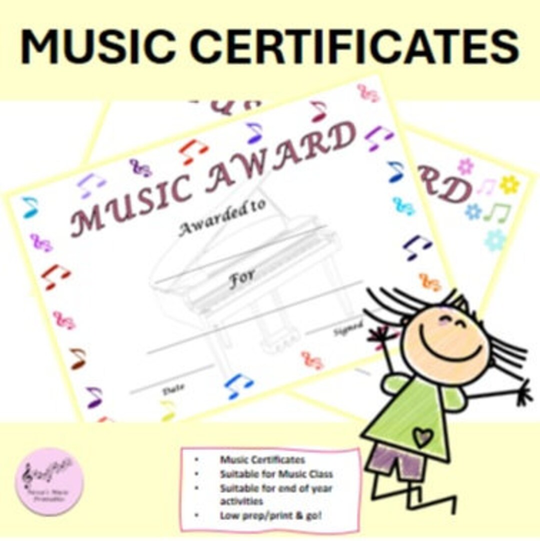 Music Certificates - Etsy