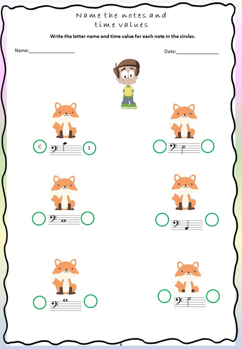 The Grand Staff Worksheets Bass Clef - Etsy