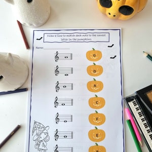 Halloween Music Worksheets - Etsy