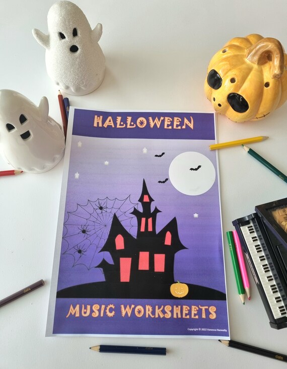 Halloween Music Worksheets - Etsy