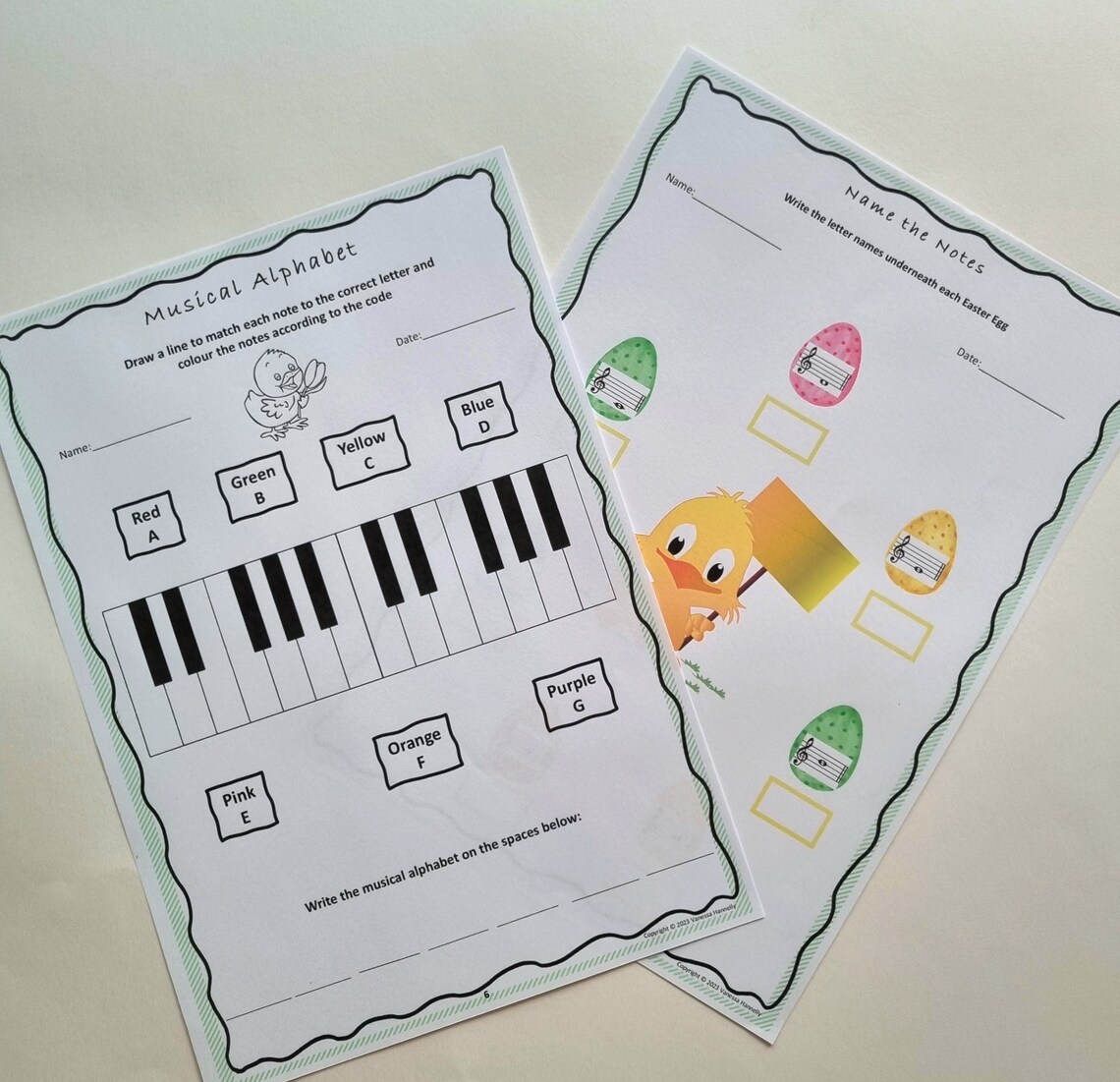 Easter Music Worksheets - Etsy