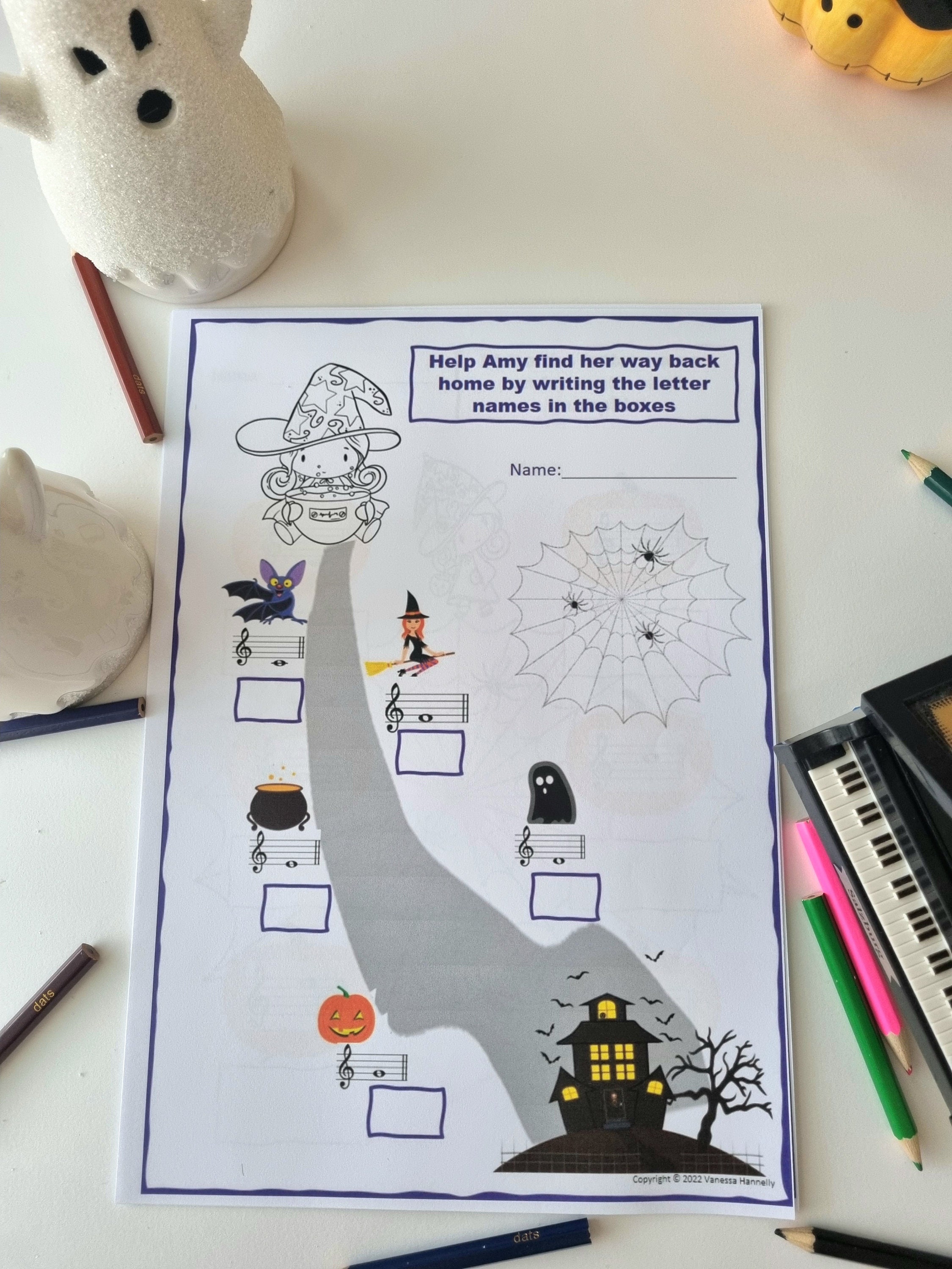 Halloween Music Worksheets - Etsy
