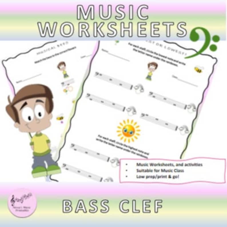 The Grand Staff Worksheets - Bass Clef - Etsy