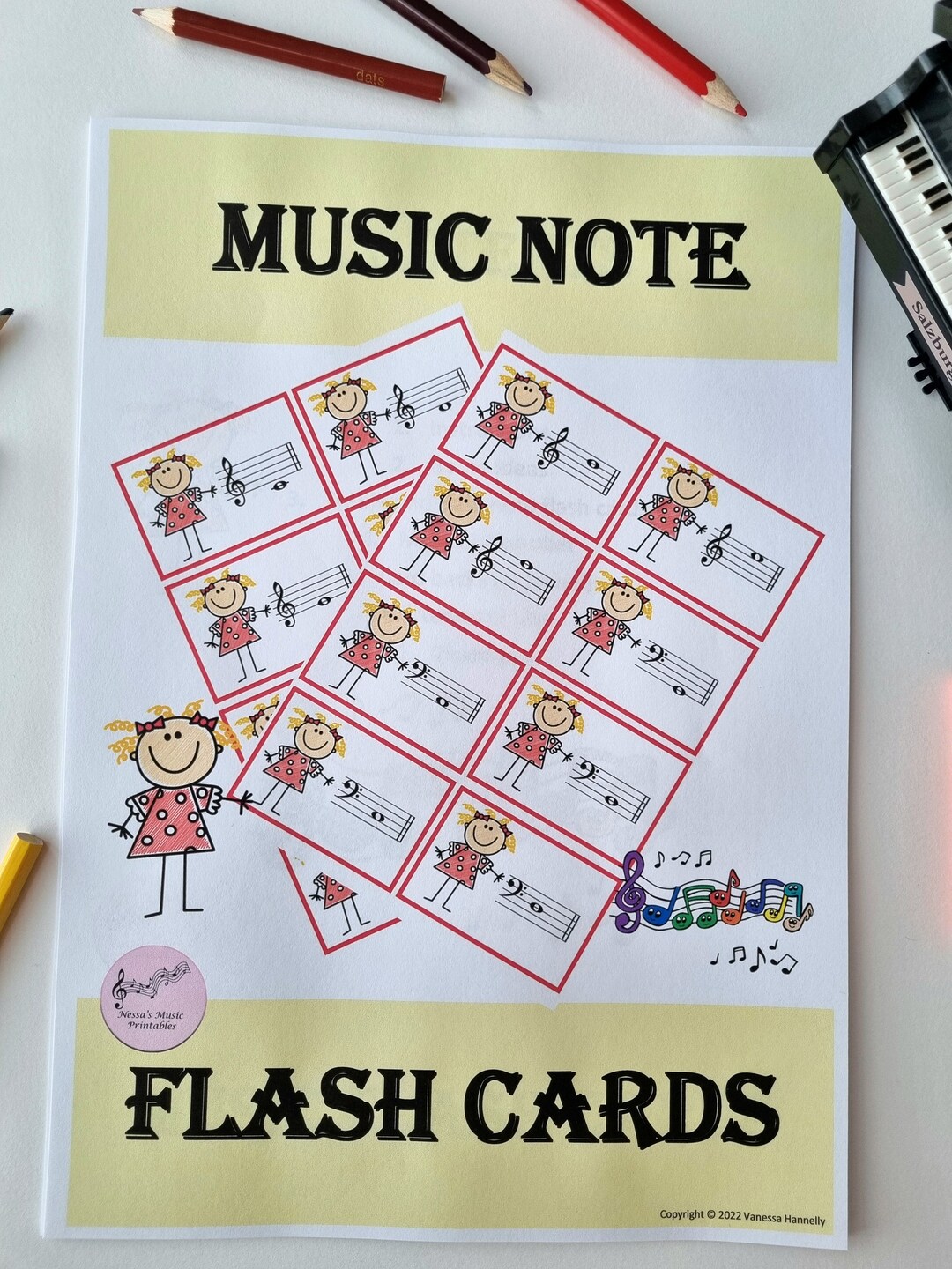 Music Note Flash Cards - Etsy