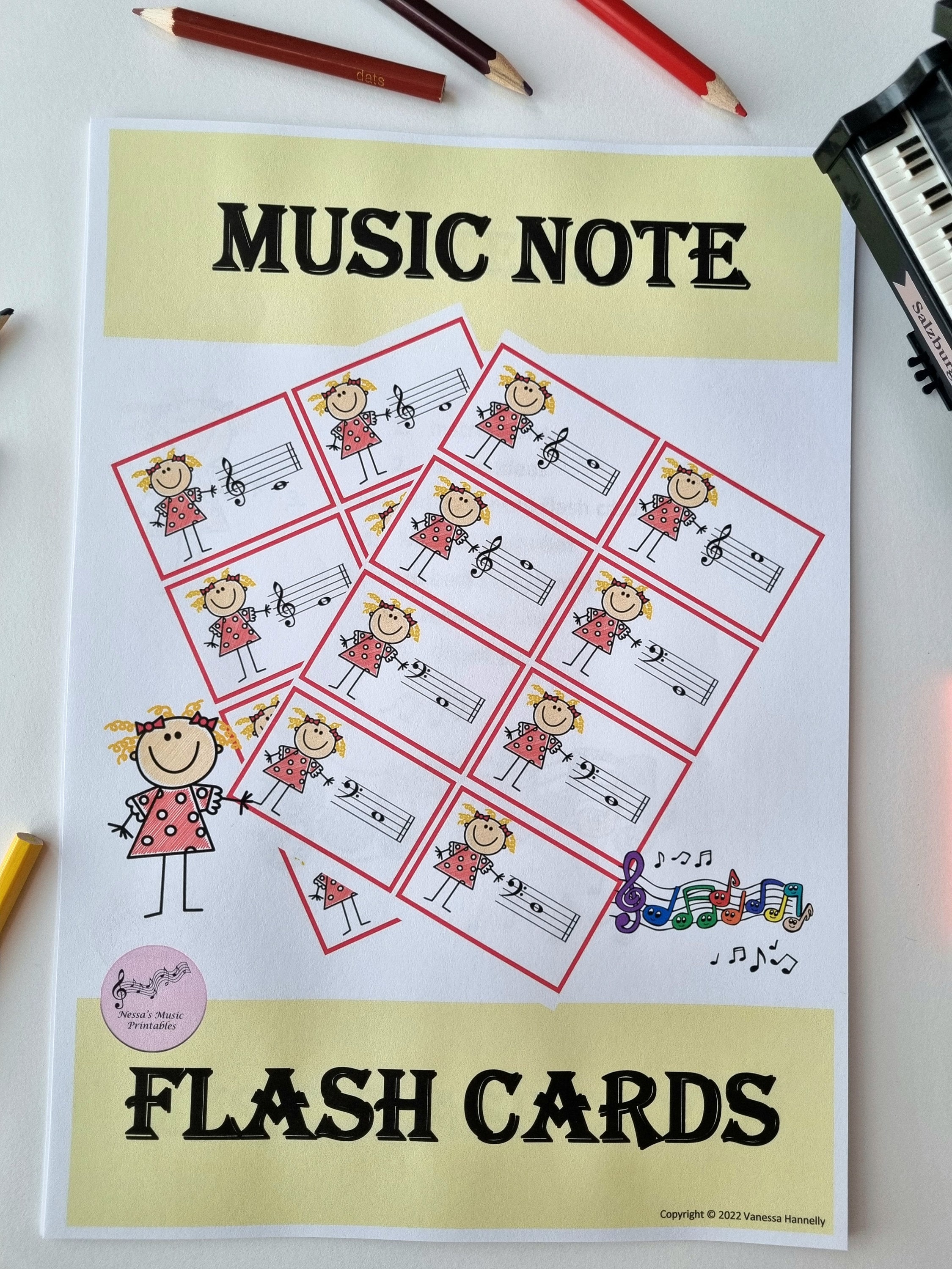 Music Note Flash Cards - Etsy