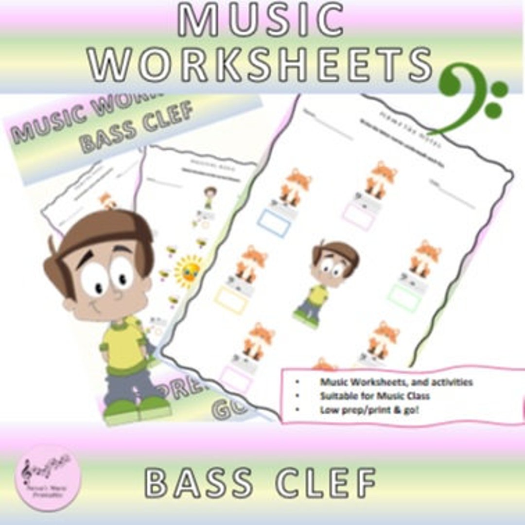 The Grand Staff Worksheets - Bass Clef - Etsy