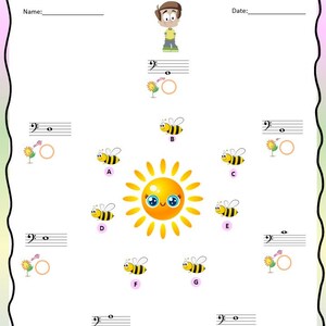 The Grand Staff Worksheets - Bass Clef - Etsy