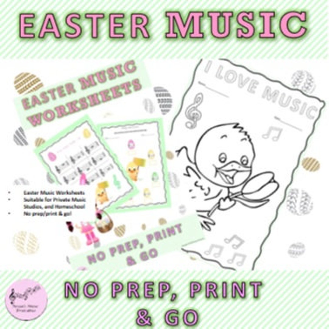 Easter Music Worksheets - Etsy