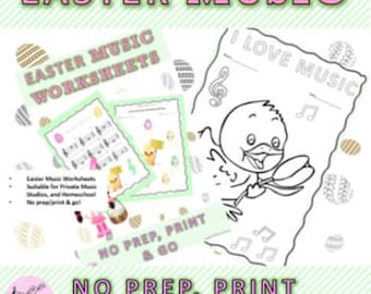 Music Sight Reading Practice PRINTABLE WORKSHEETS (5 PAGES) - Set 1 ...