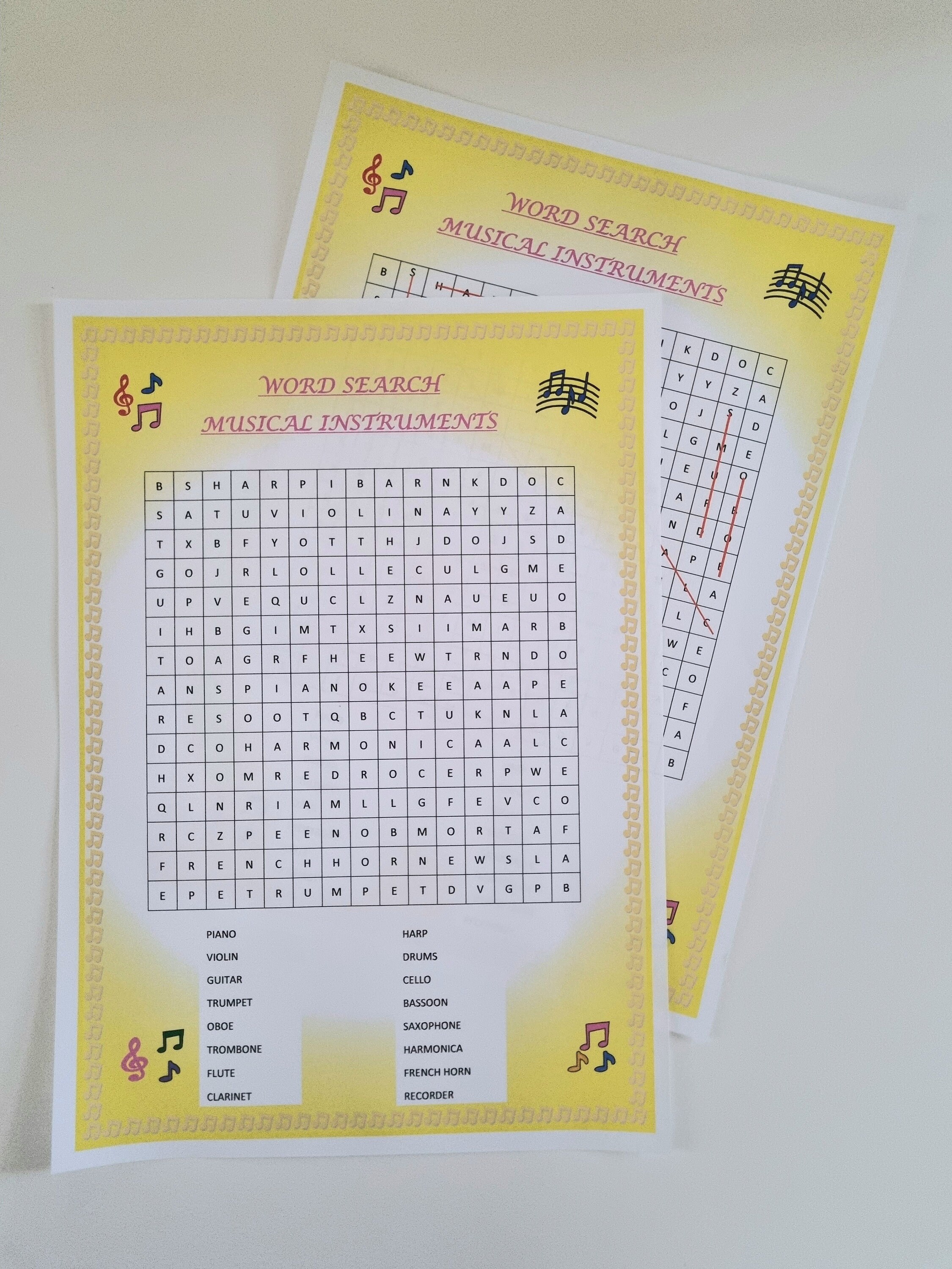 Musical Word Search Puzzle - Etsy