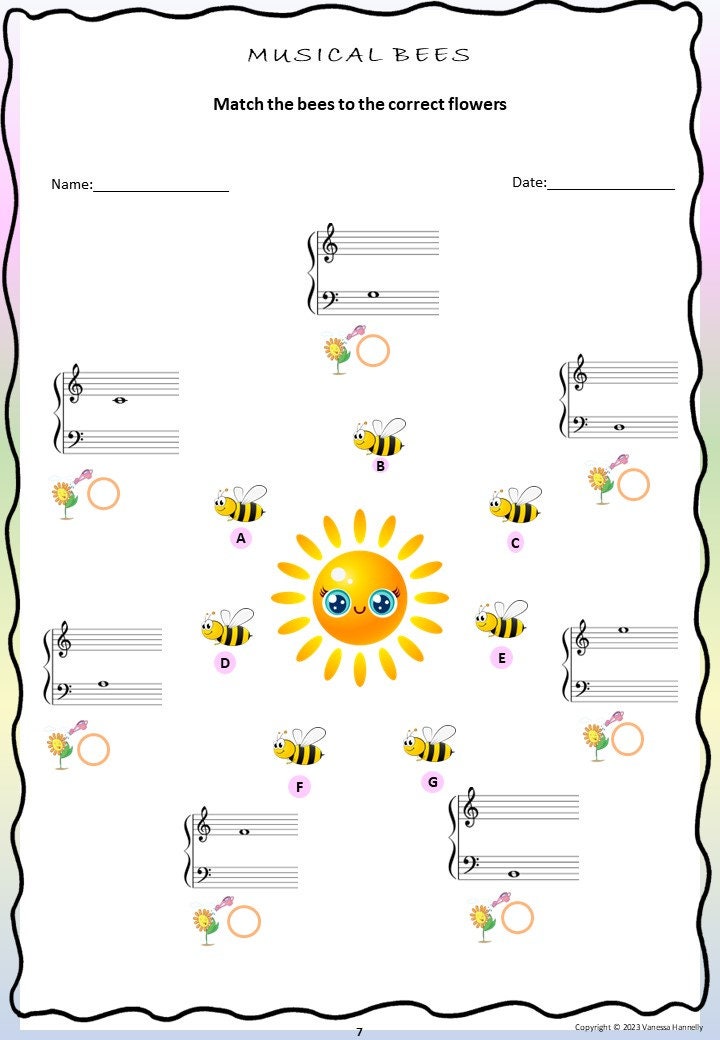 The Grand Staff Music Worksheets Treble & Bass Clef - Etsy