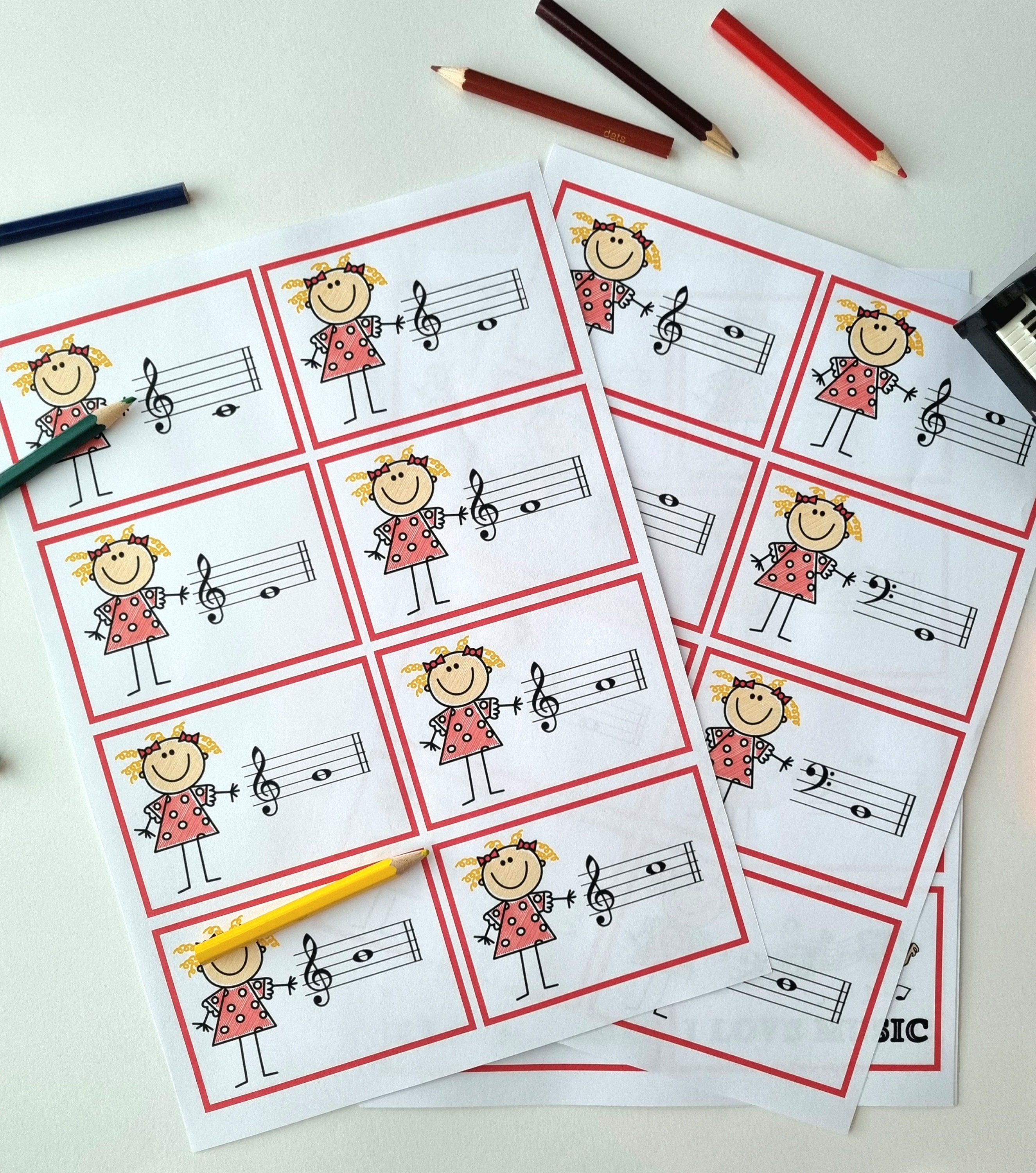 Music Note Flash Cards - Etsy