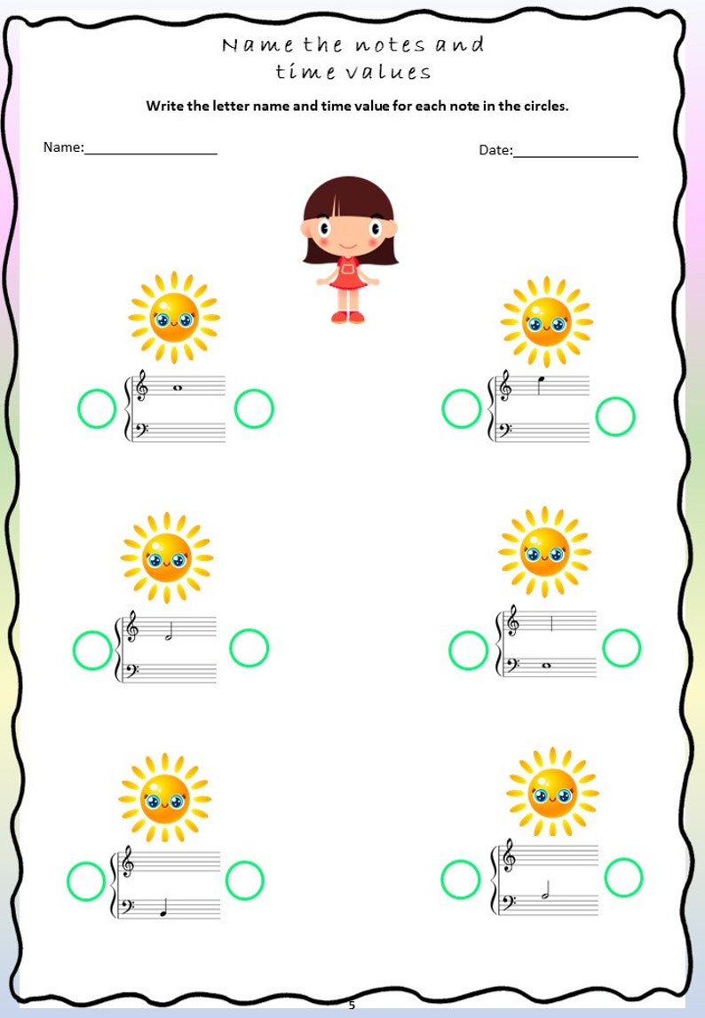 The Grand Staff Music Worksheets Treble & Bass Clef - Etsy