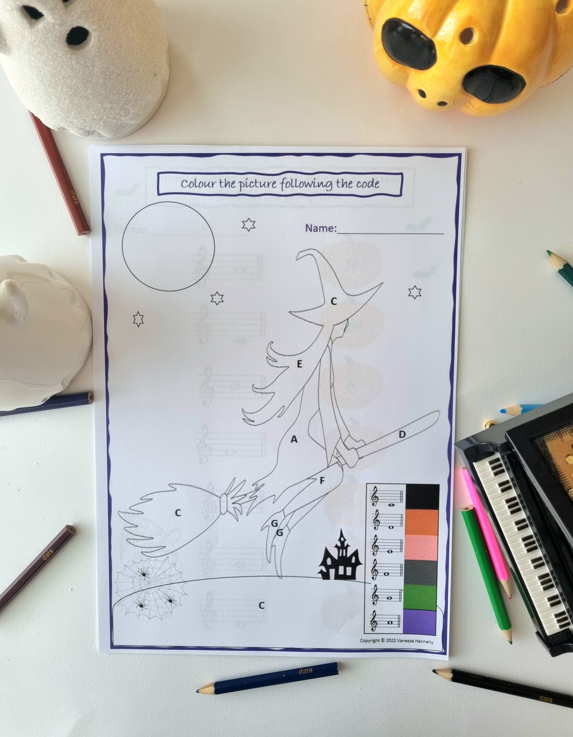 Halloween Music Worksheets - Etsy