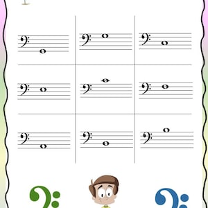 The Grand Staff Worksheets - Bass Clef - Etsy