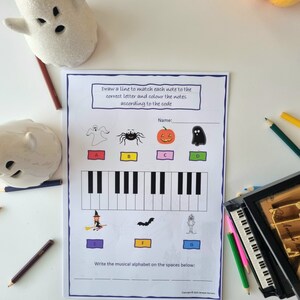 Halloween Music Worksheets - Etsy
