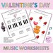 Valentine's Day Music Worksheets - Etsy