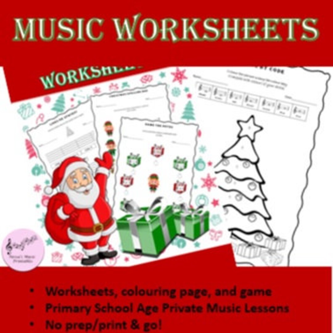 Christmas Music Worksheets - Etsy