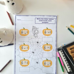 Halloween Music Worksheets - Etsy