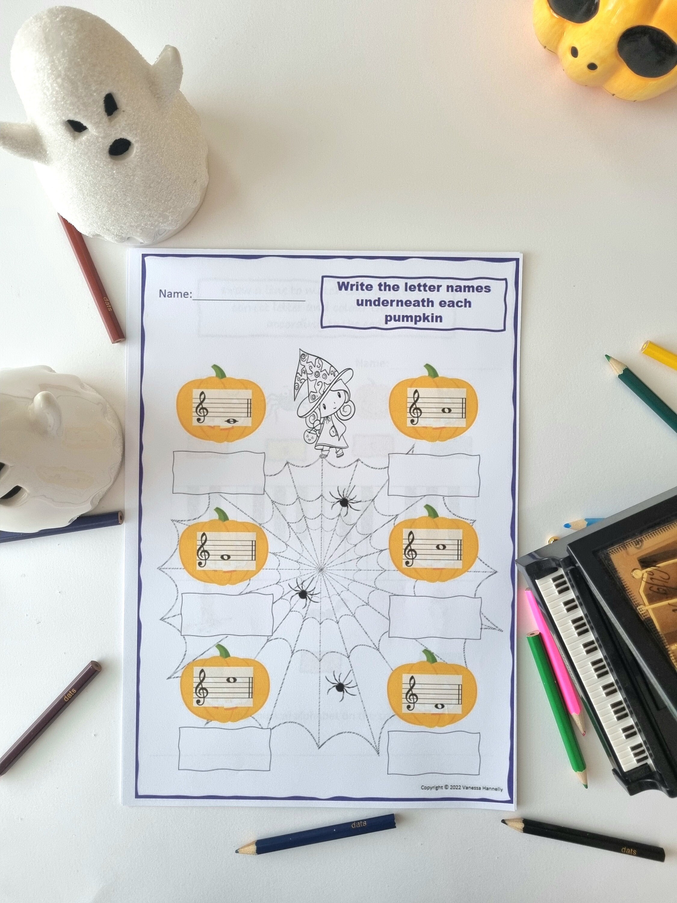 Halloween Music Worksheets - Etsy