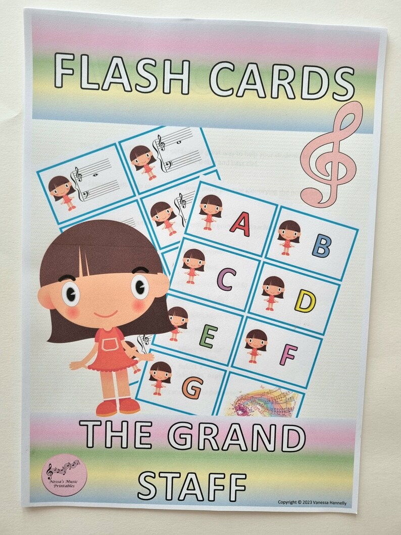 The Grand Staff Music Flash Cards - Etsy