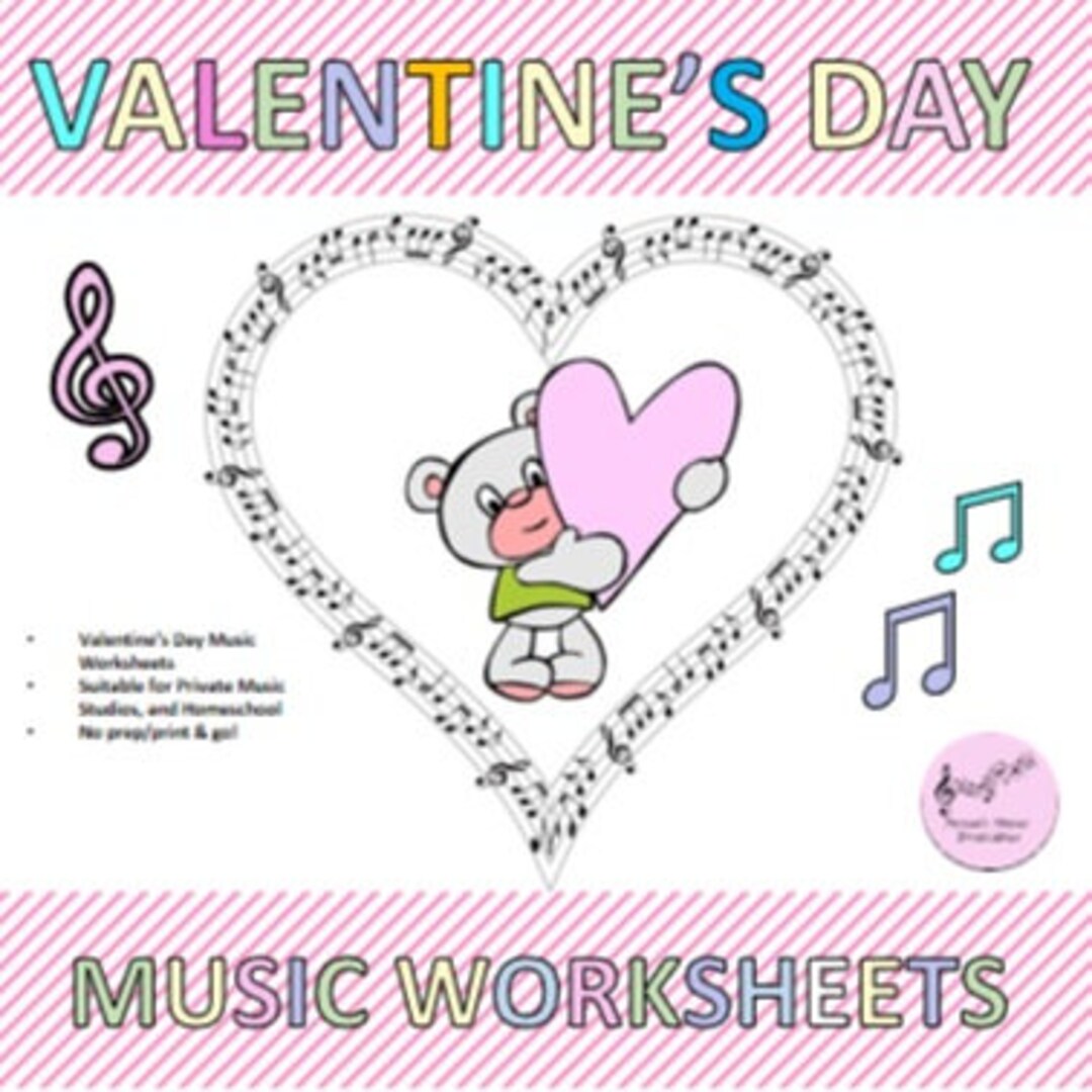 Valentine's Day Music Worksheets - Etsy