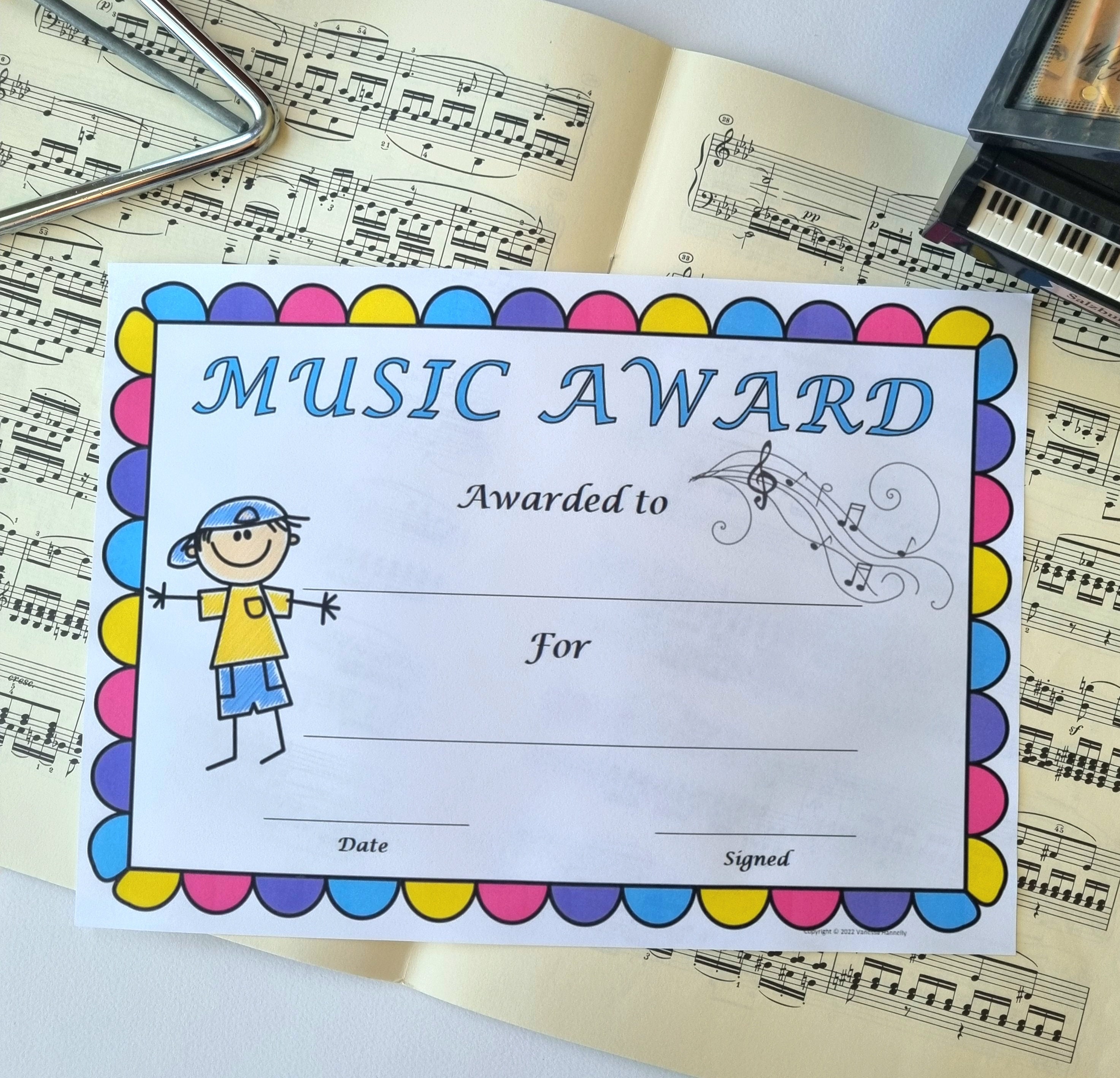 Music End of Year Certificates - Etsy