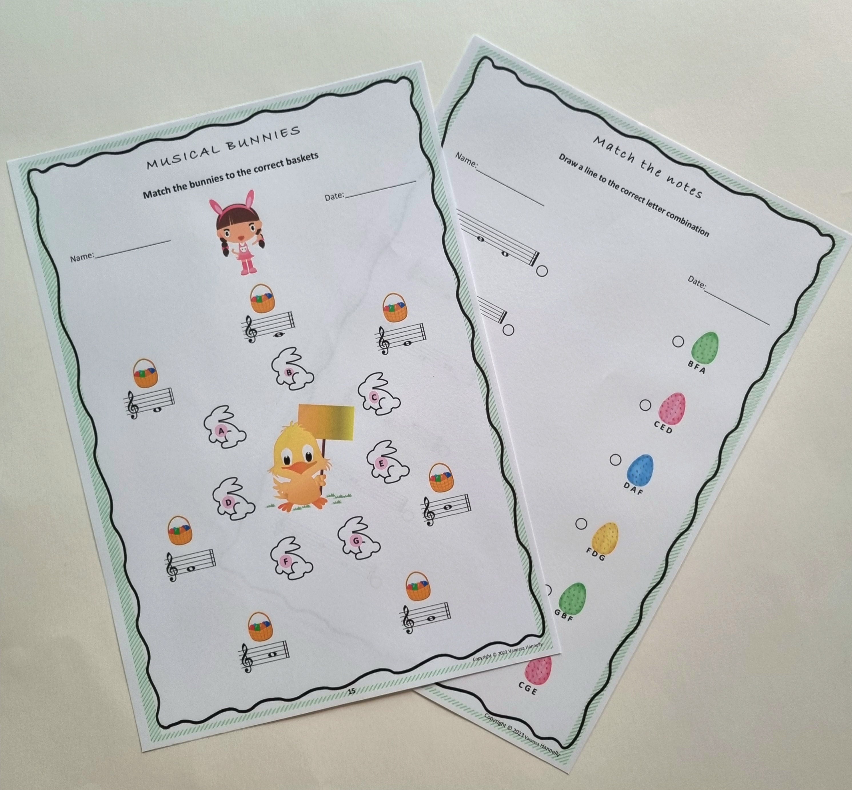 Easter Music Worksheets - Etsy