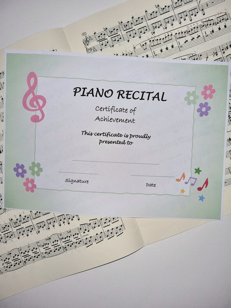 Music Recital Certificate - Etsy
