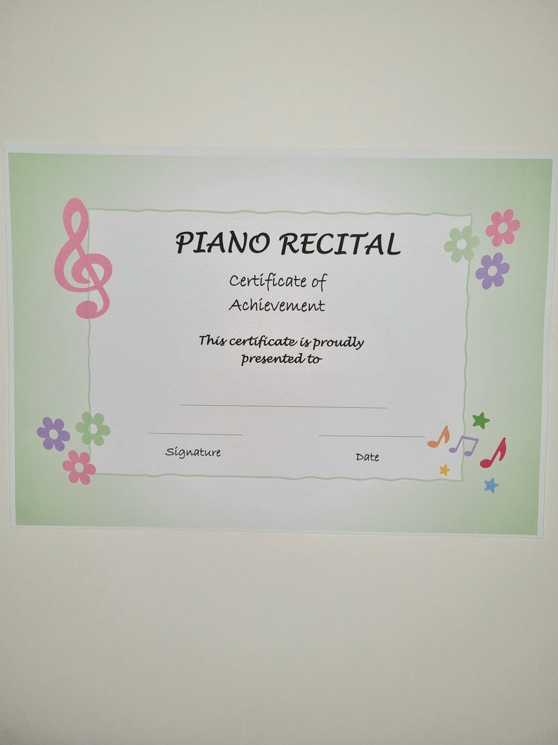 Music Recital Certificate - Etsy