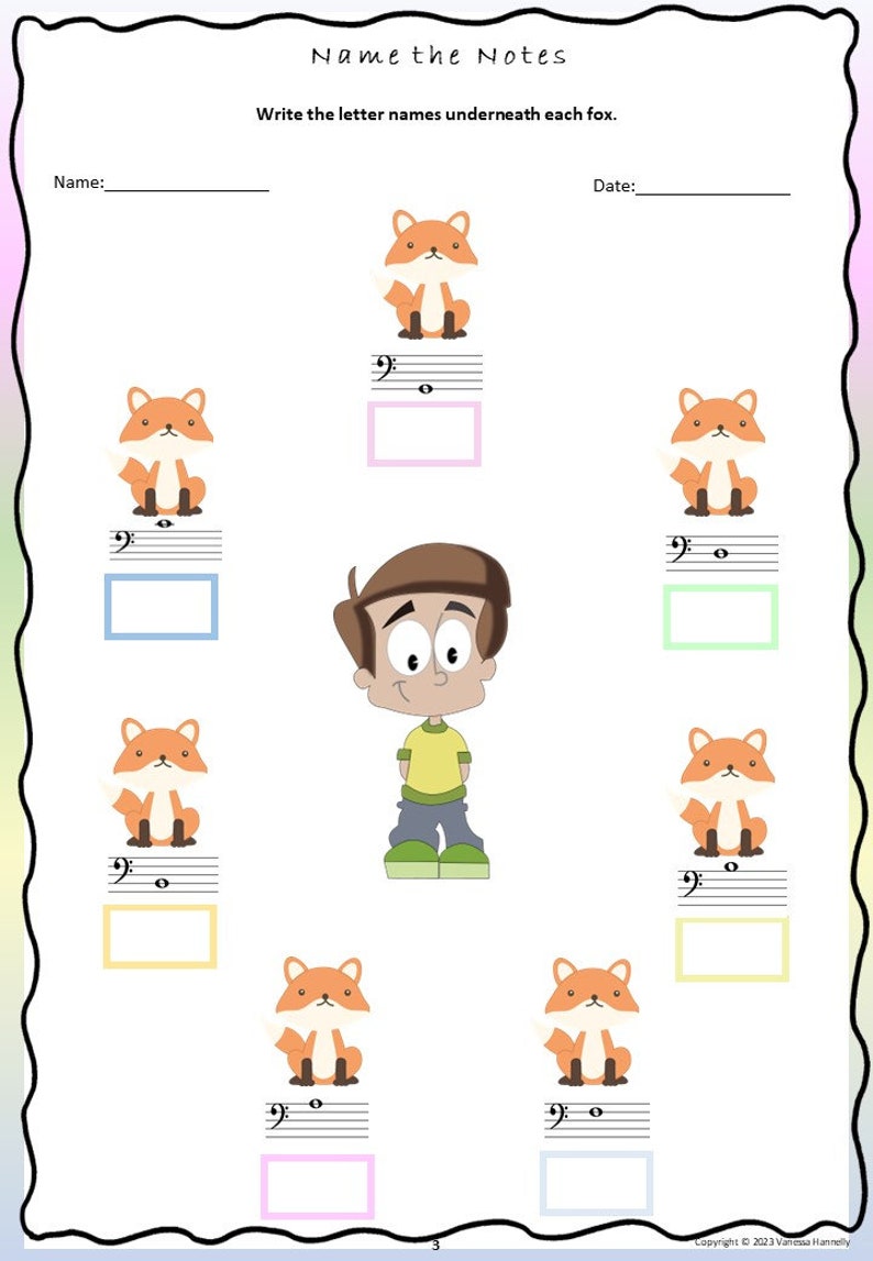 The Grand Staff Worksheets Bass Clef - Etsy