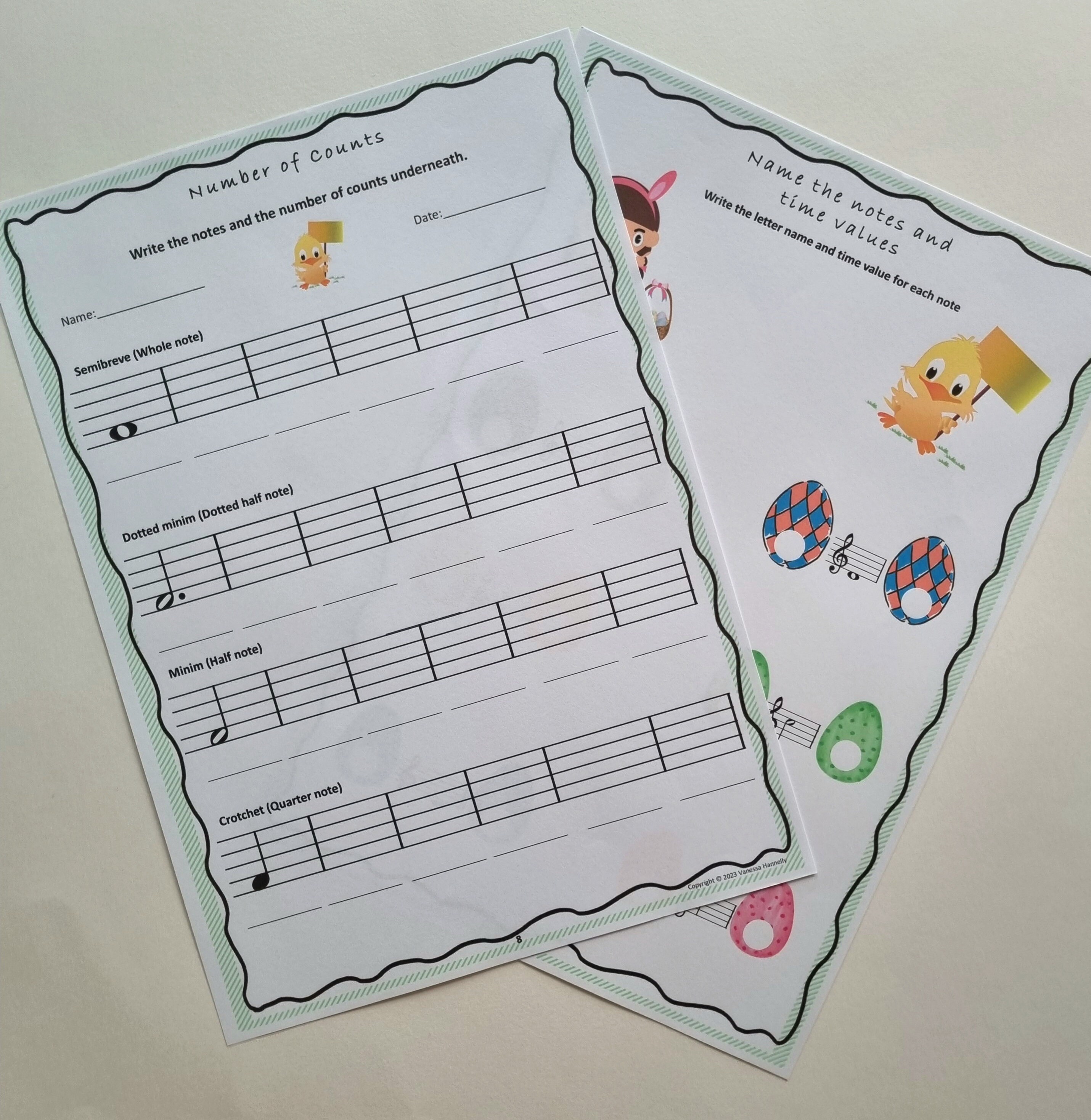 Easter Music Worksheets - Etsy