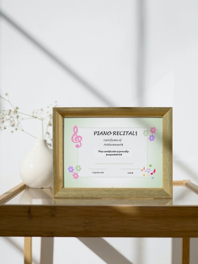 Music Recital Certificate - Etsy