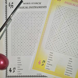 Musical Word Search Puzzle - Etsy