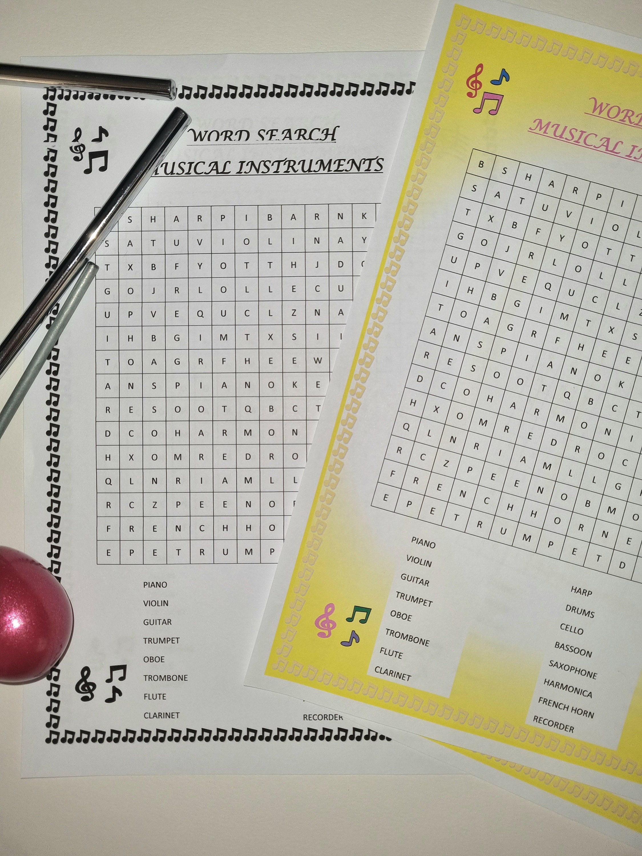 Musical Word Search Puzzle - Etsy