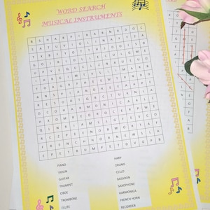 Musical Word Search Puzzle - Etsy