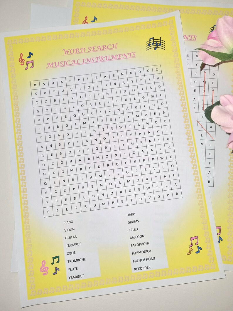 Musical Word Search Puzzle - Etsy