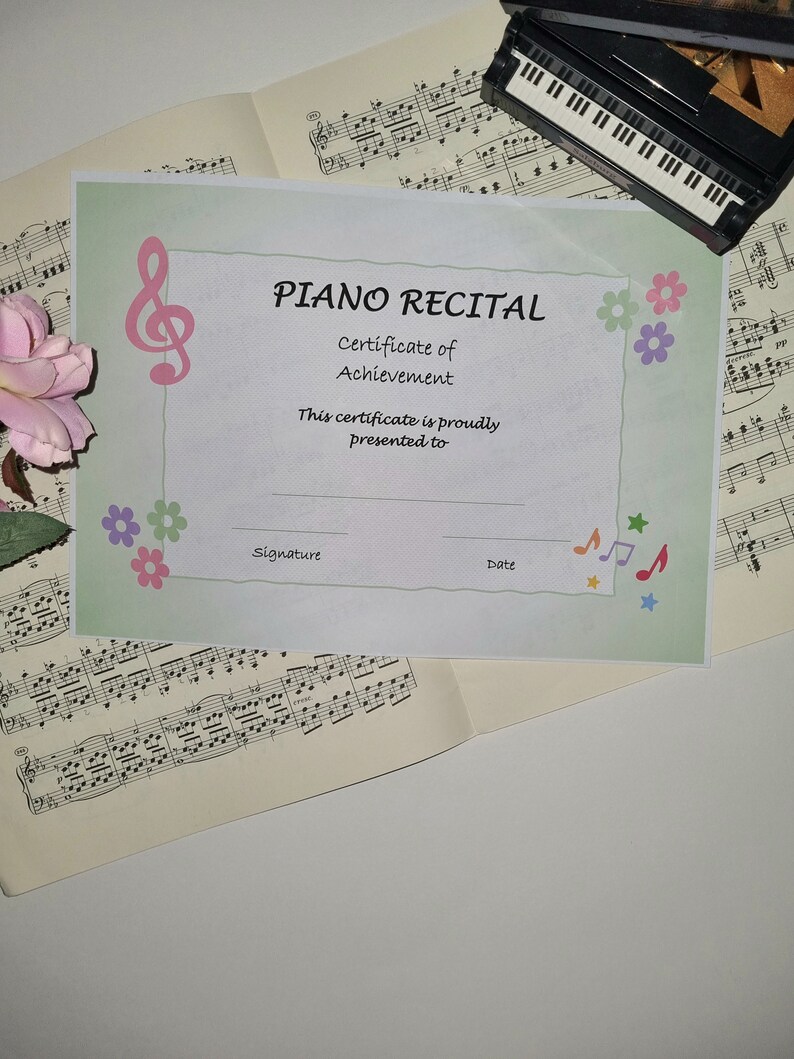 Music Recital Certificate - Etsy