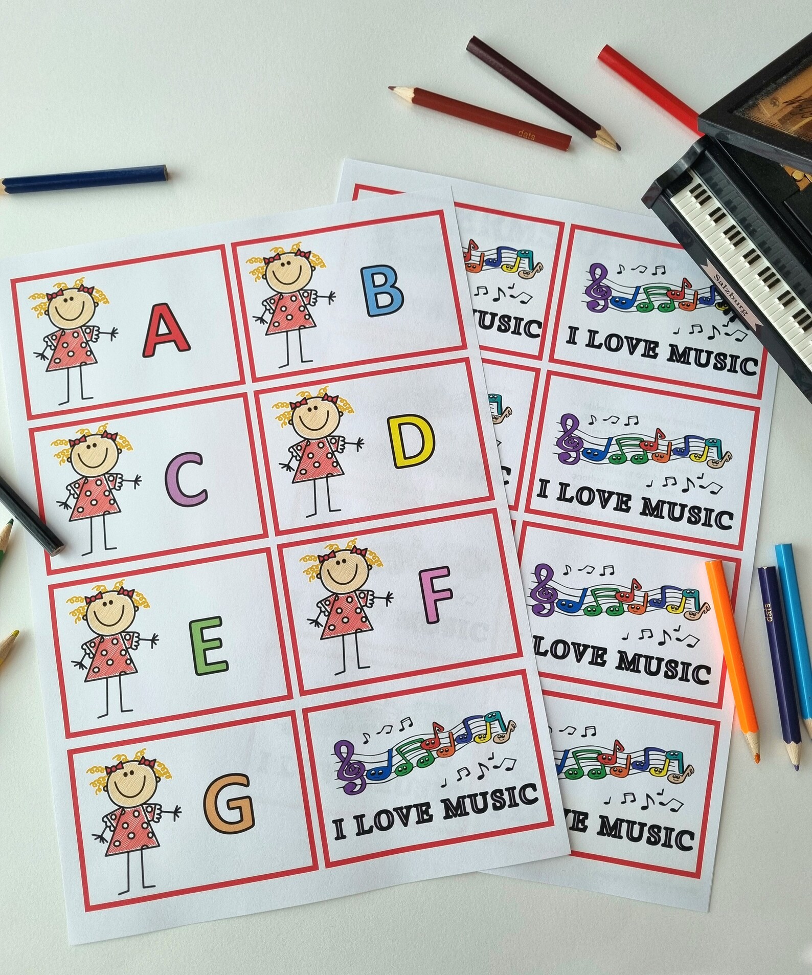 Music Note Flash Cards - Etsy