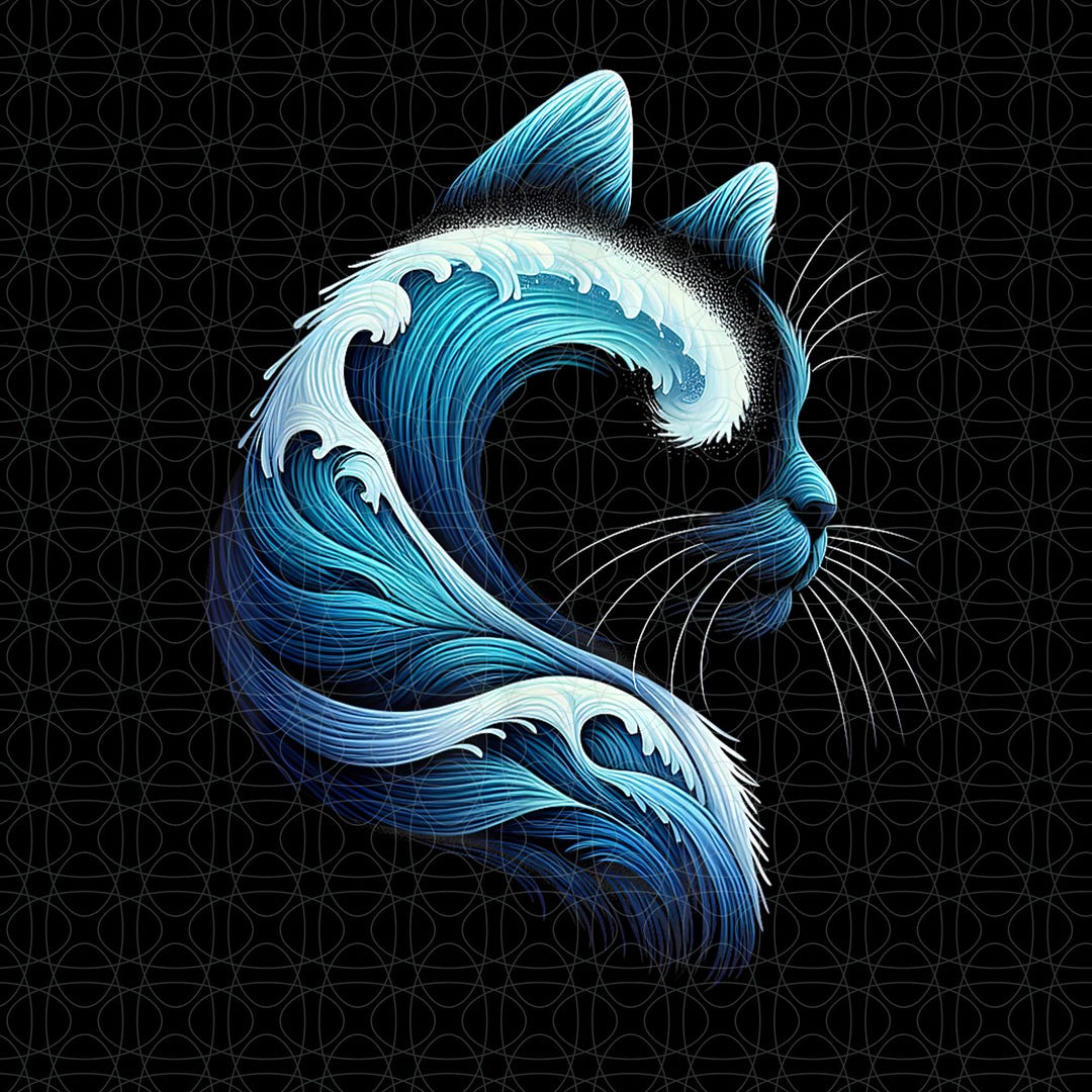 Retro Blue Wave of Cat Ladies Blue Cats Wave for Kamala Png, Harris ...