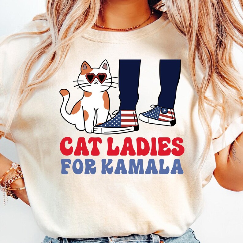 Cat Ladies for Kamala Png, Kamala Harris 2024 Png, Kamala for President ...