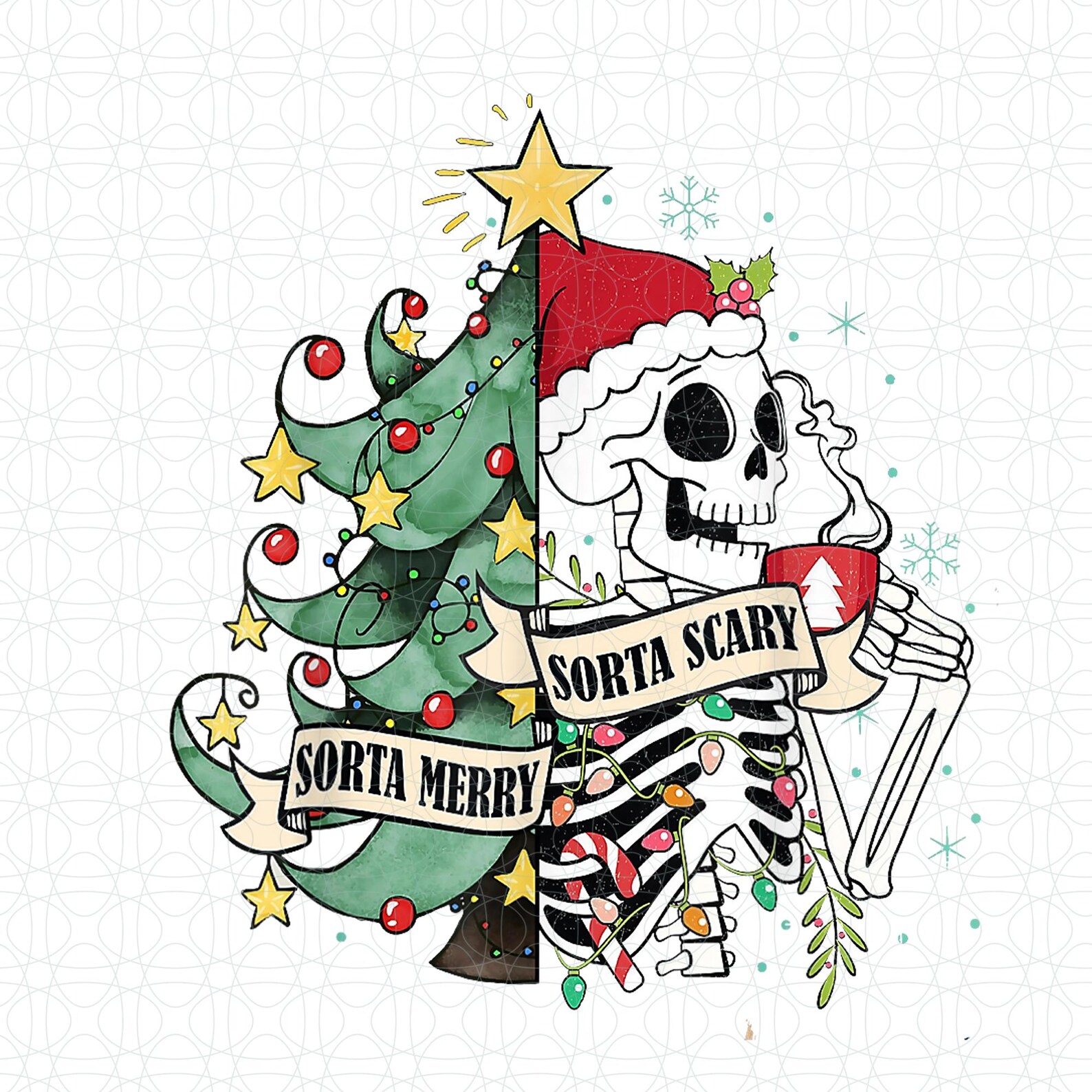 Sorta Merry Sorta Scary Png, Skeleton Coffee Png, Sorta Scary Sorta ...