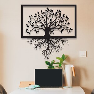Metal Tree Root Wall Art, Tree Sign, Metal Wall Decor, Metal Branch ...
