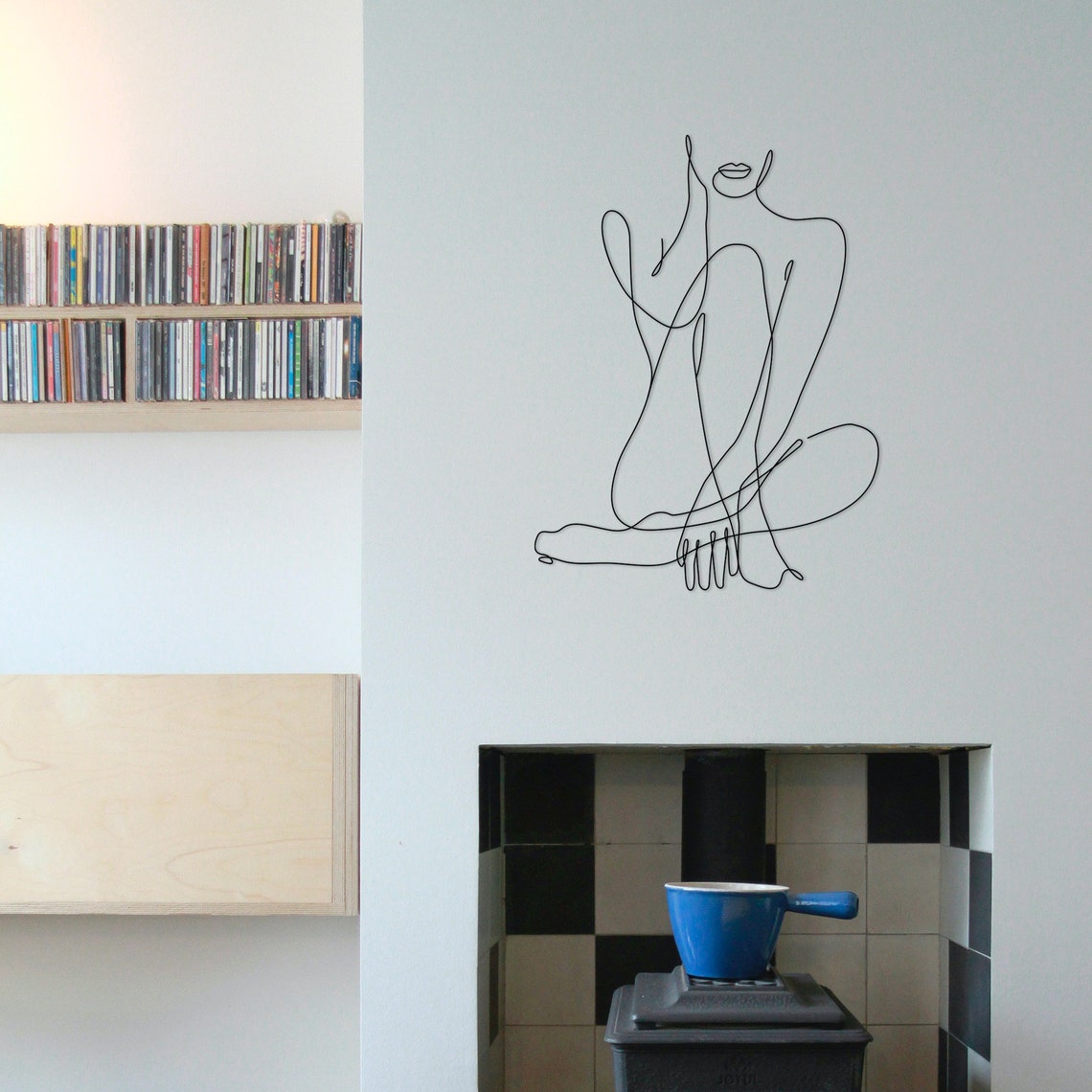 Woman Line Art, Single Line Female, Body Positive Wall Art, Minimalist ...