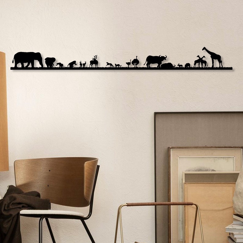 Metal Safari Animals Wall Art Metal Wall Decor Animals Metal - Etsy