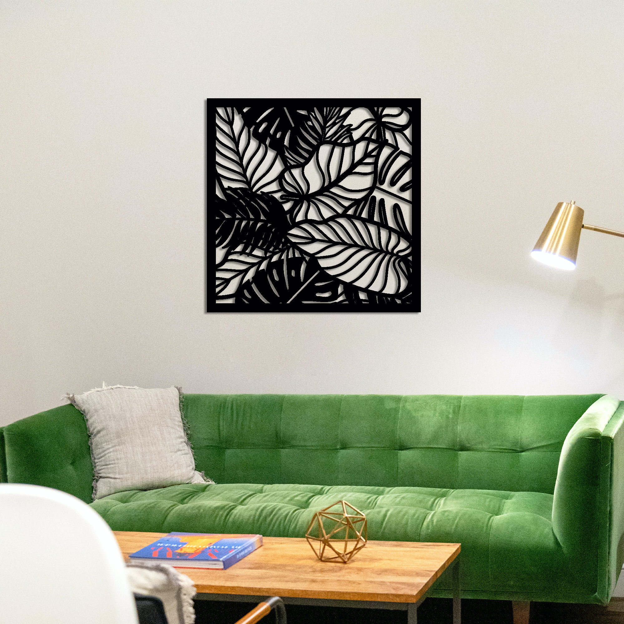 Square Decorative Panel Leaves Metal Wall Art - Etsy