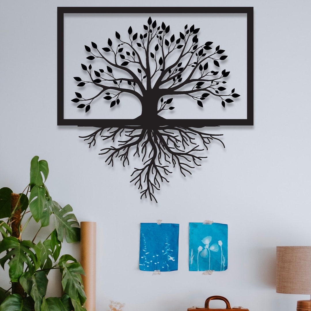 Metal Tree Root Wall Art, Tree Sign, Metal Wall Decor, Metal Branch ...
